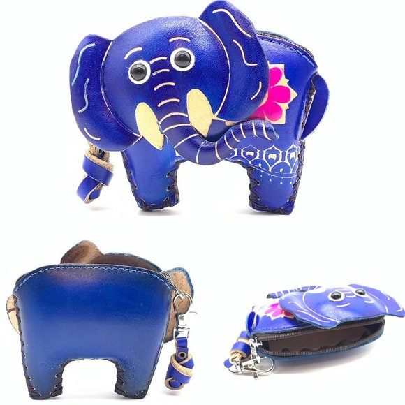 Handmade | Bags | Handmade Genuine Leather 3d Elephant Coin Purse With ...